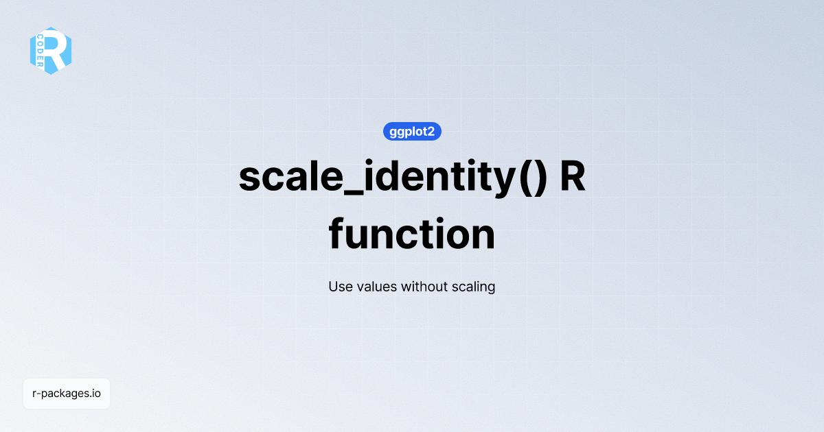 scale_identity() R function from [ggplot2] | R PACKAGES