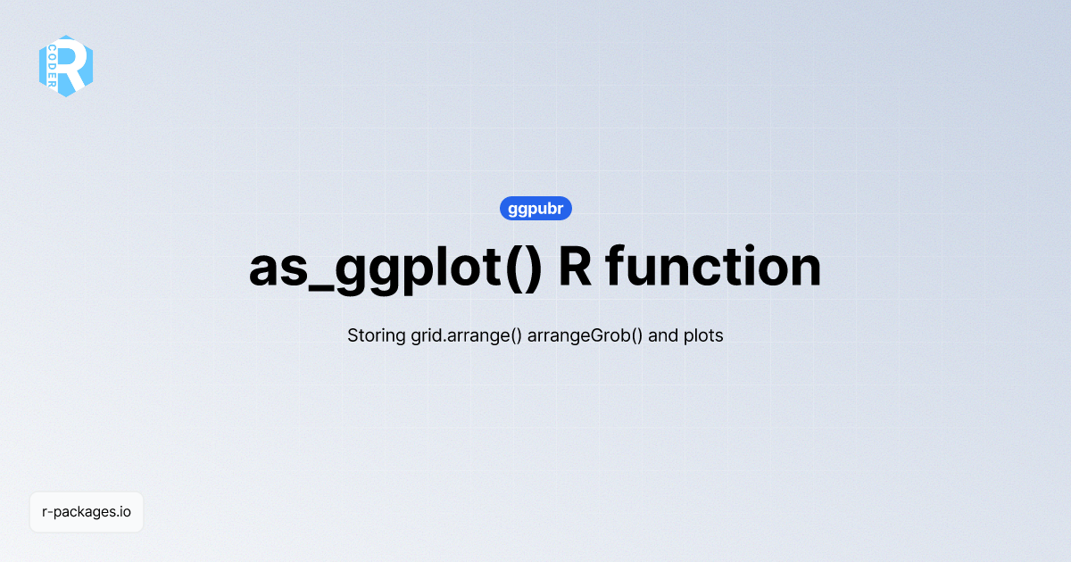 as_ggplot() R function from [ggpubr] | R PACKAGES