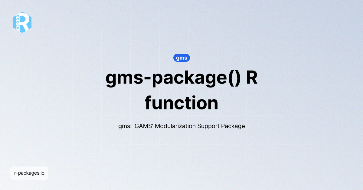 gms-package() R function from [gms] | R PACKAGES