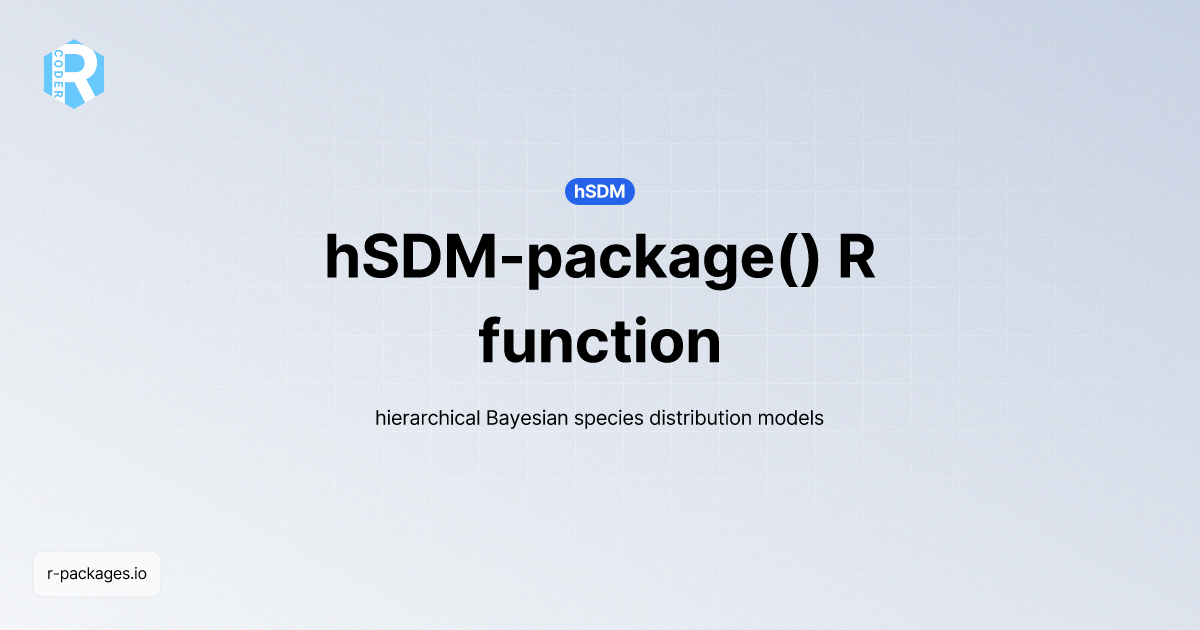 hSDM-package() R function from [hSDM] | R PACKAGES