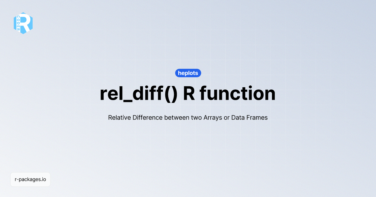 rel_diff() R function from [heplots] | R PACKAGES