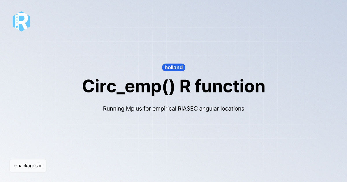 Circ_emp() R function from [holland] | R PACKAGES