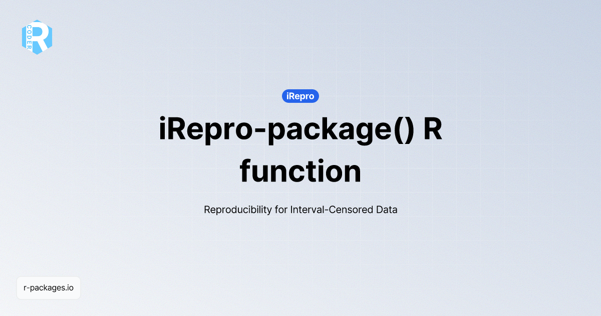 iRepro-package() R function from [iRepro] | R PACKAGES