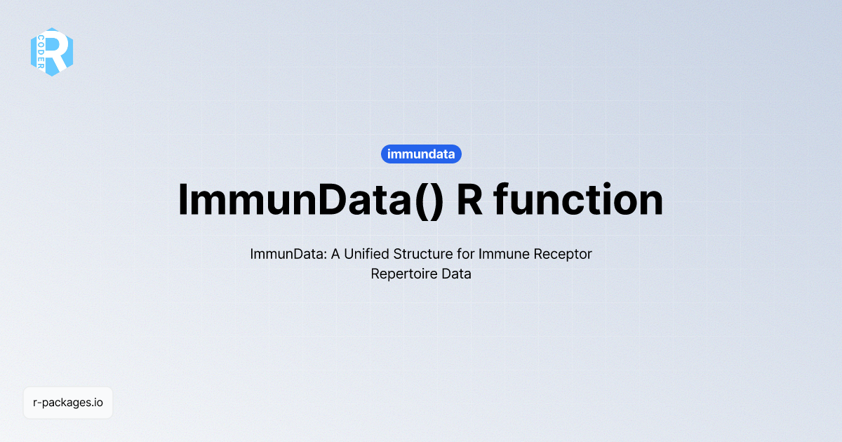 ImmunData() R function from [immundata] | R PACKAGES