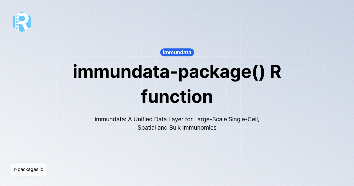 immundata-package() R function from [immundata] | R PACKAGES
