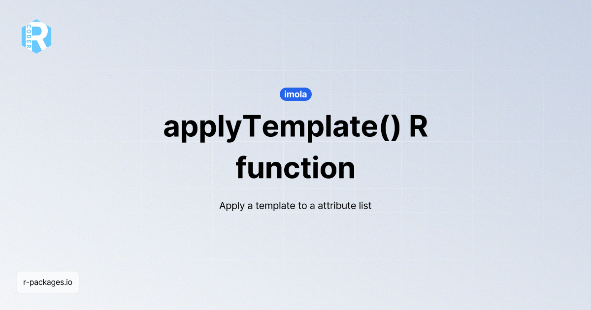 applyTemplate() R function from [imola] | R PACKAGES