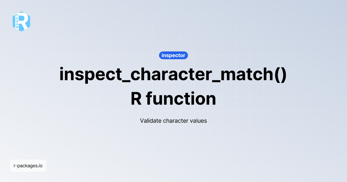 inspect_character_match() R function from [inspector] | R PACKAGES