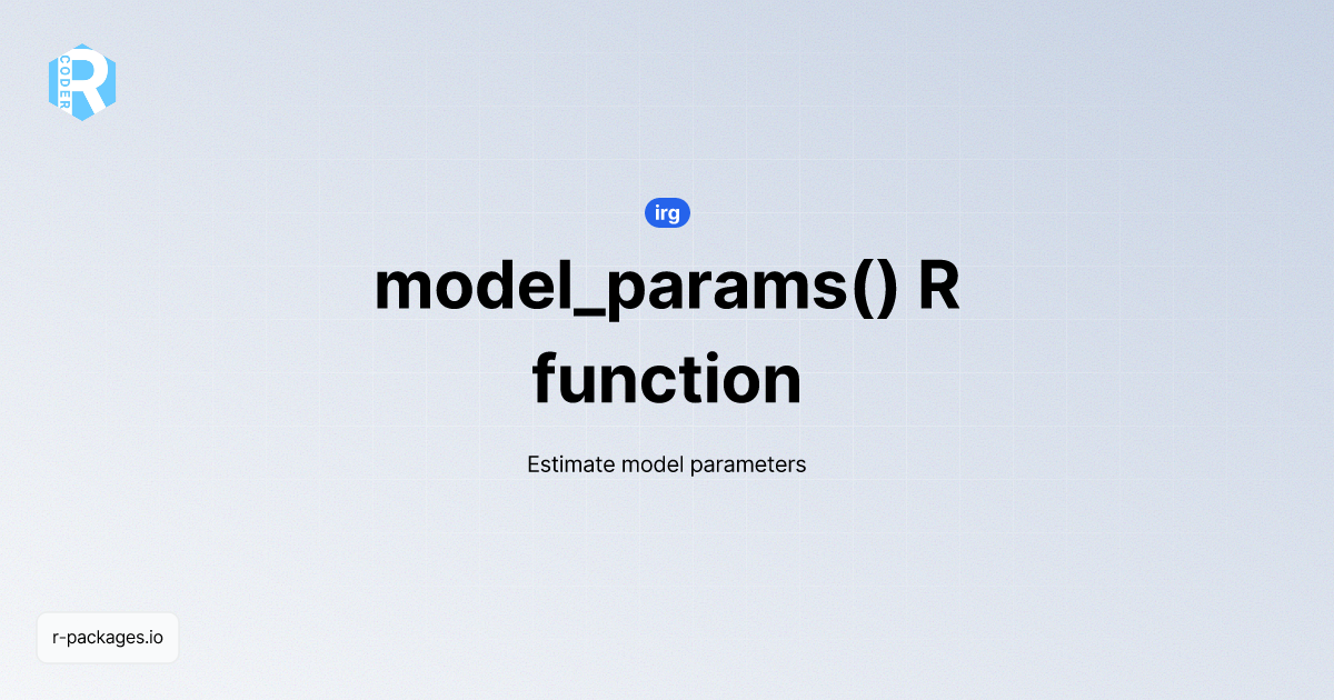 model_params() R function from [irg] | R PACKAGES