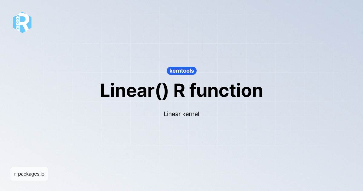 Linear() R function from [kerntools] | R PACKAGES