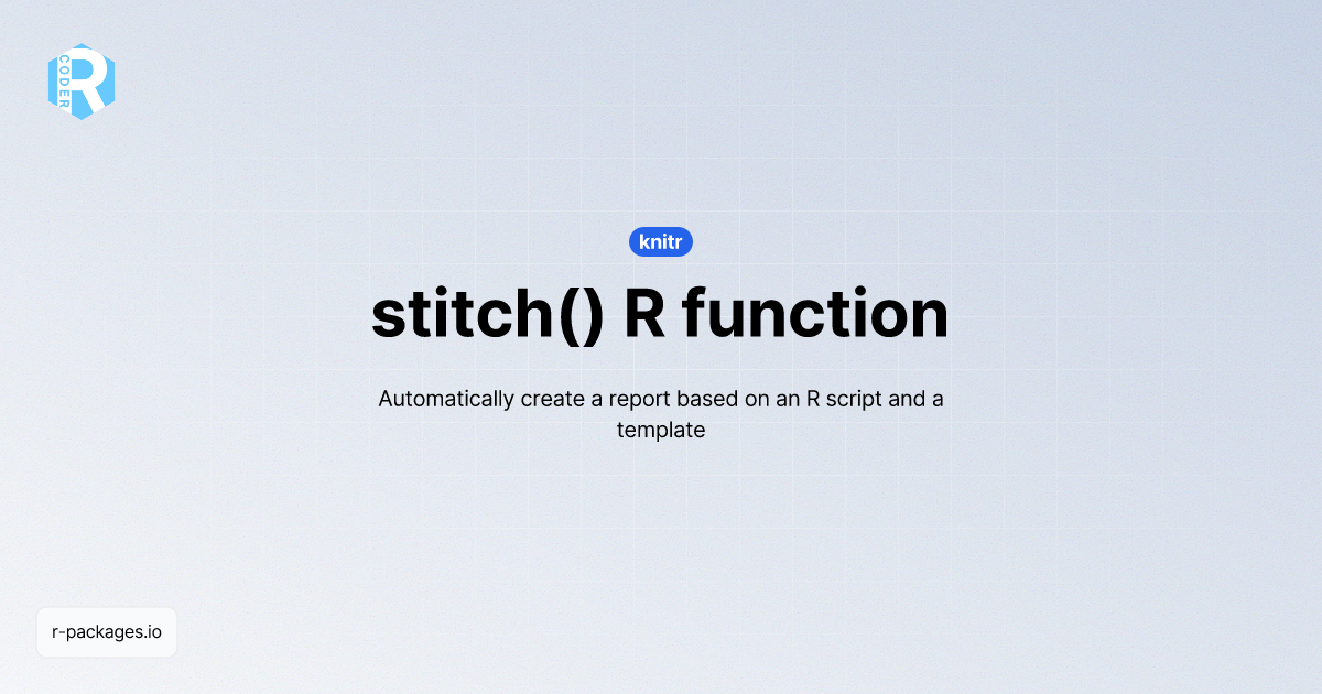 stitch() R function from [knitr] | R PACKAGES