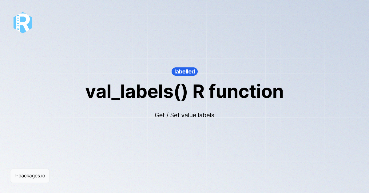 val_labels() R function from [labelled] | R PACKAGES