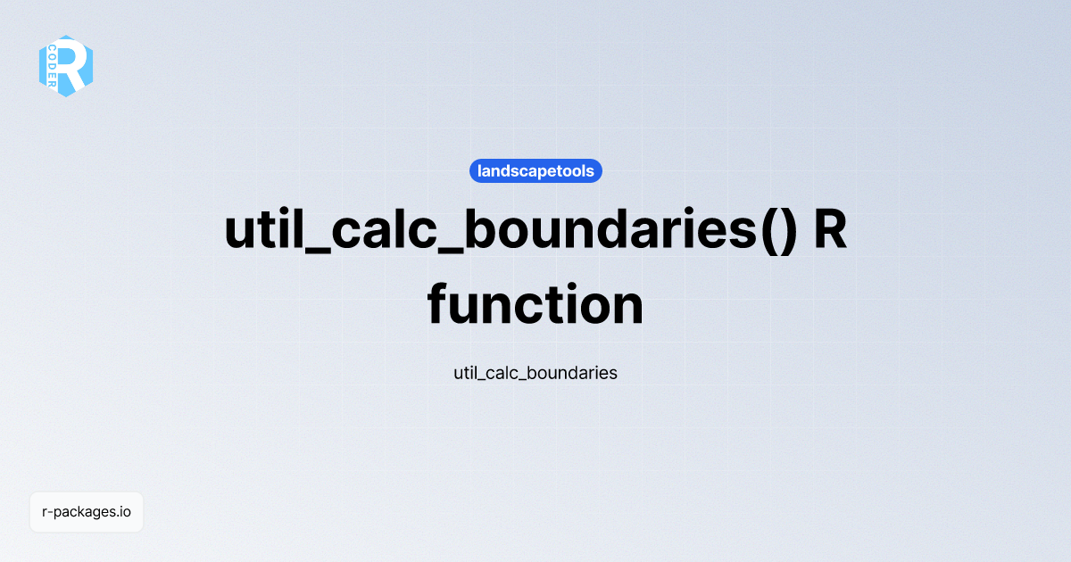 util_calc_boundaries() R function from [landscapetools] | R PACKAGES