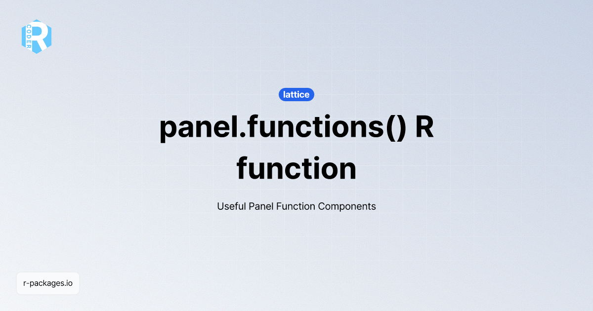 panel.functions() R function from [lattice] | R PACKAGES
