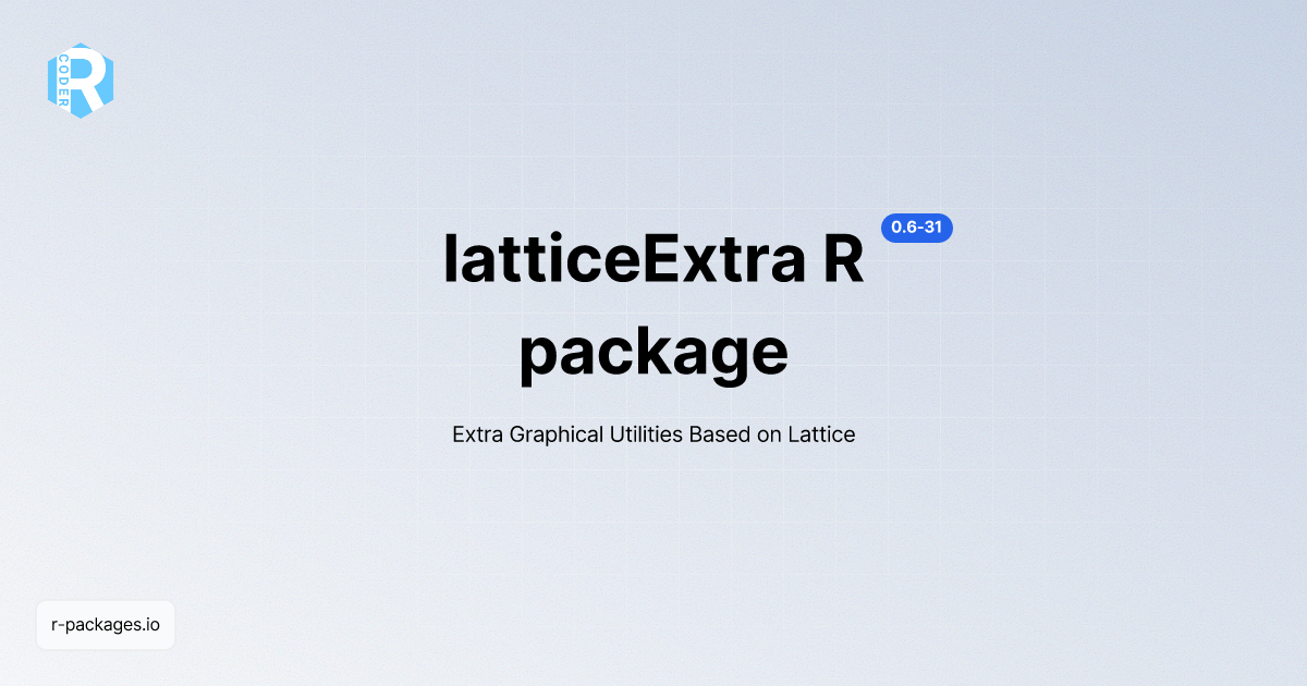 latticeExtra R package [Documentation] | R PACKAGES