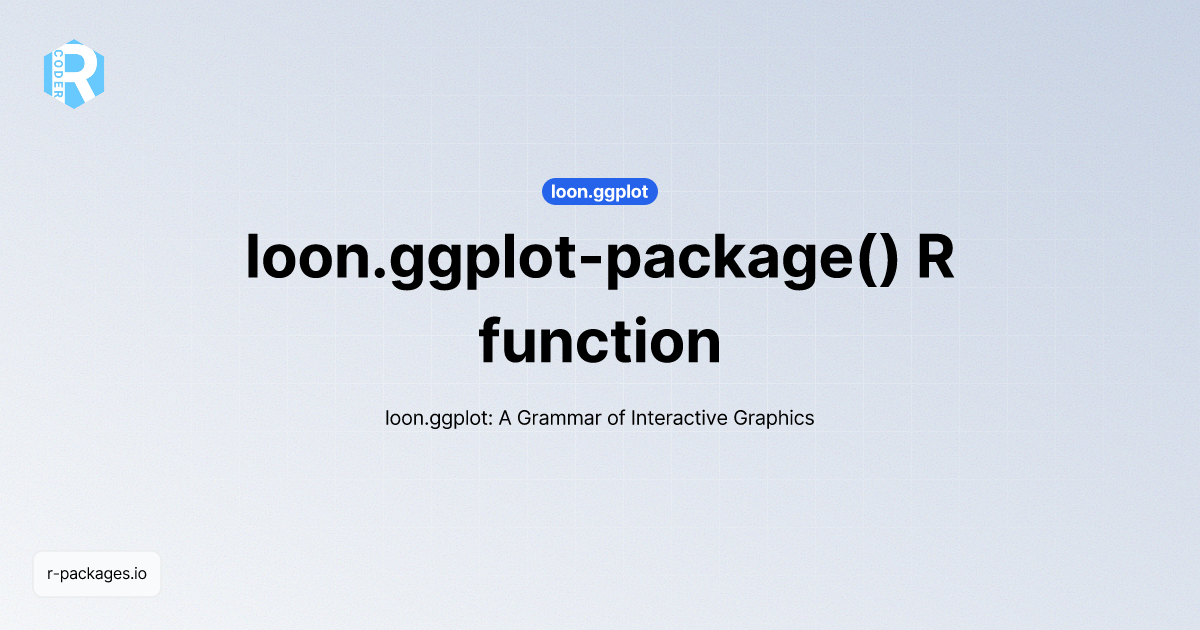 loon.ggplot-package() R function from [loon.ggplot] | R PACKAGES