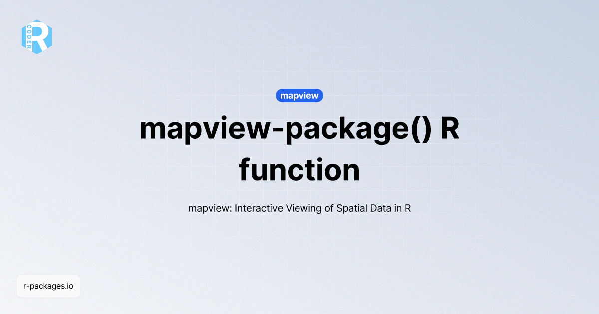 mapview-package() R function from [mapview] | R PACKAGES