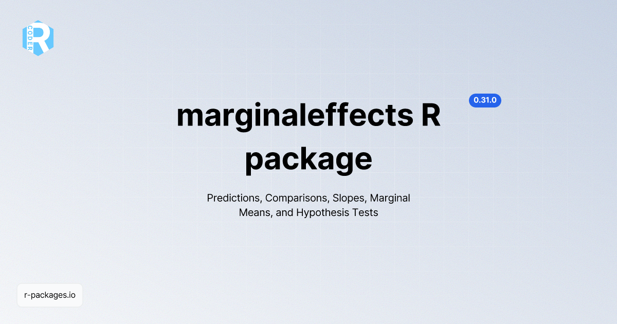 marginaleffects R package [Documentation] | R PACKAGES