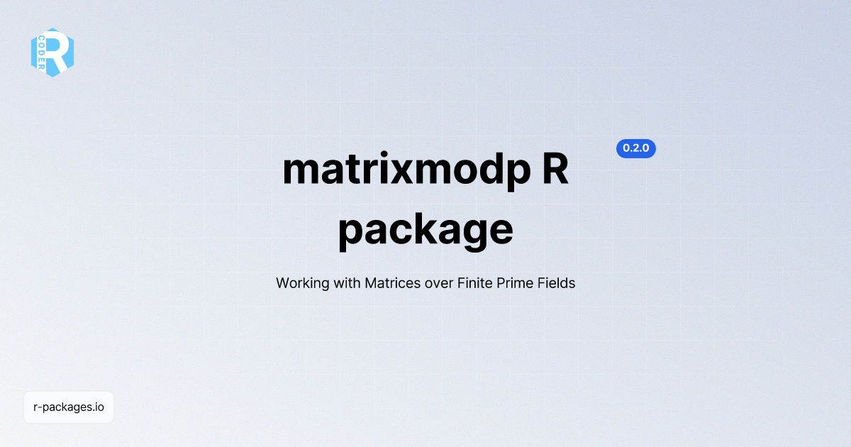 matrixmodp R package [Documentation] | R PACKAGES