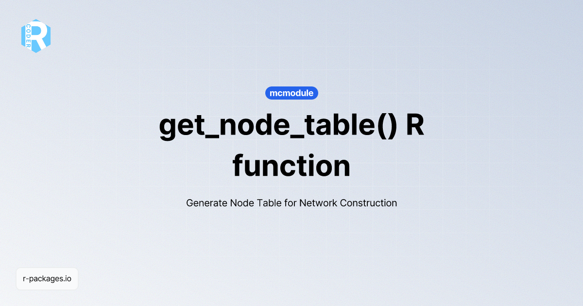 get_node_table() R function from [mcmodule] | R PACKAGES