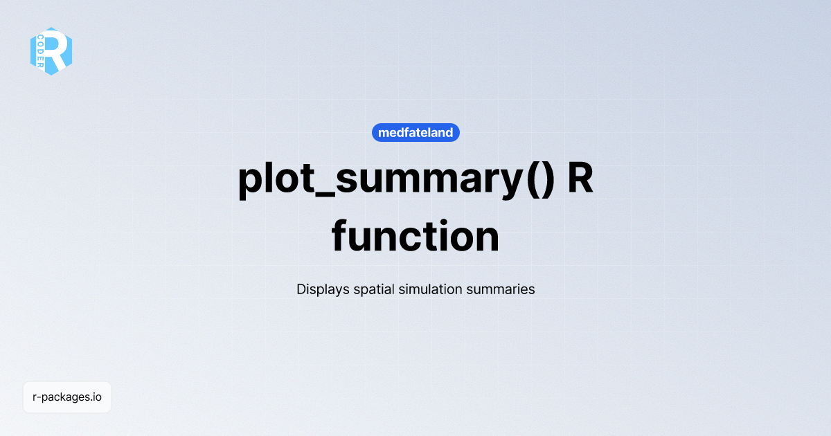 plot_summary() R function from [medfateland] | R PACKAGES