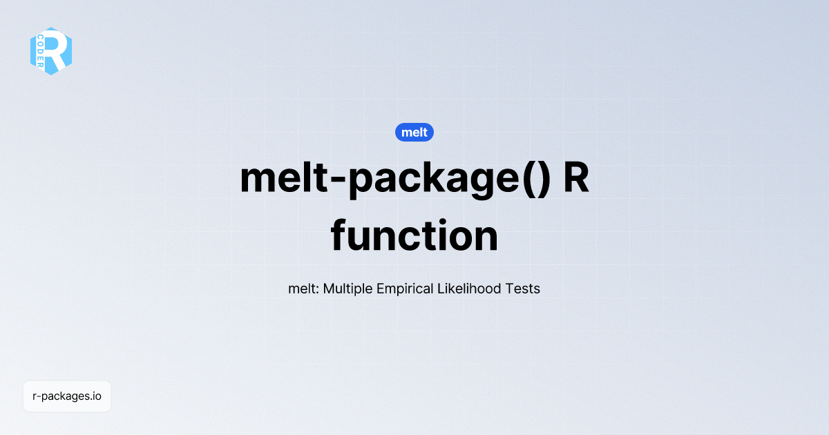 melt-package() R function from [melt] | R PACKAGES