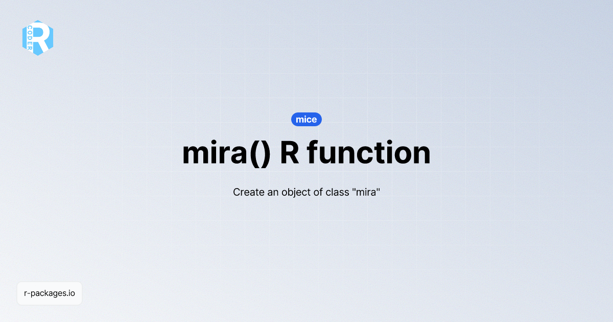 mira() R function from [mice] | R PACKAGES