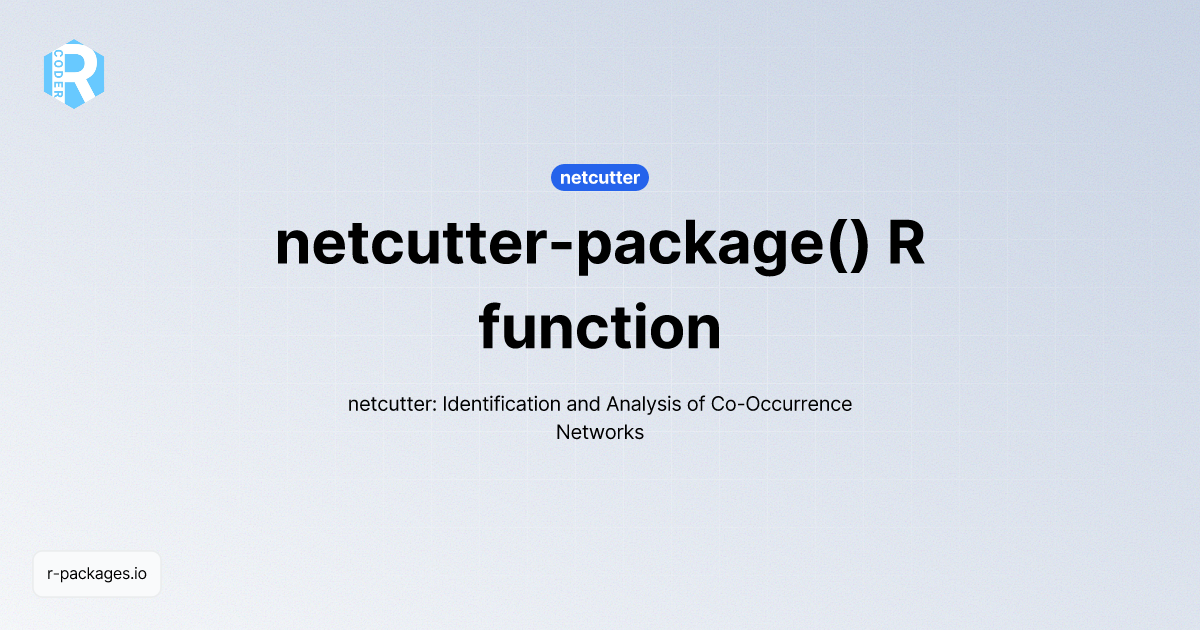 netcutter-package() R function from [netcutter] | R PACKAGES