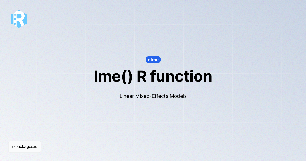 lme() R function from [nlme] | R PACKAGES