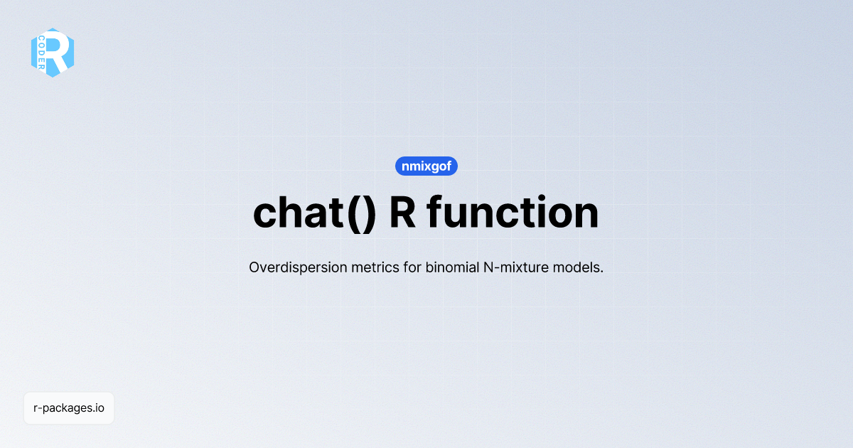 chat() R function from [nmixgof] | R PACKAGES