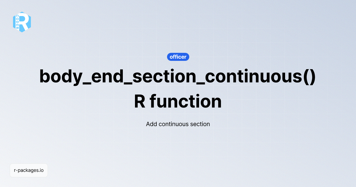 body_end_section_continuous() R function from [officer] | R PACKAGES