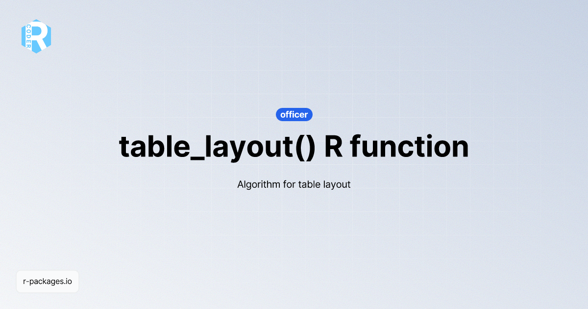 table_layout() R function from [officer] | R PACKAGES