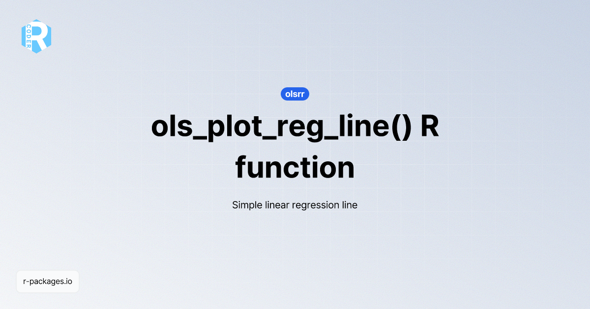 ols_plot_reg_line() R function from [olsrr] | R PACKAGES