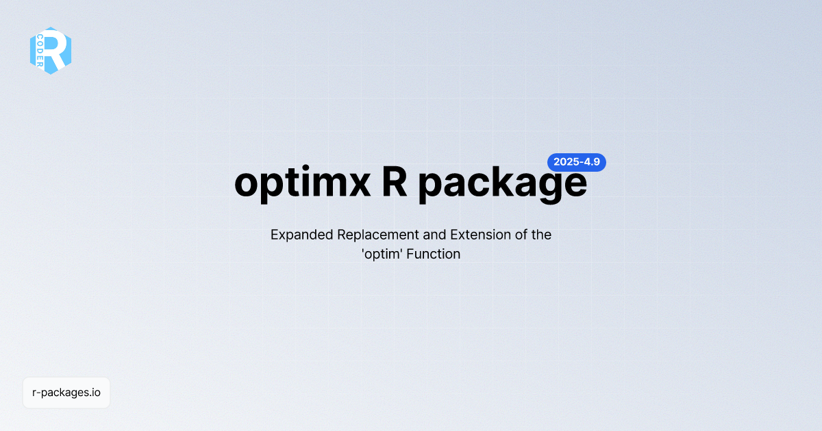 optimx R package [Documentation] | R PACKAGES