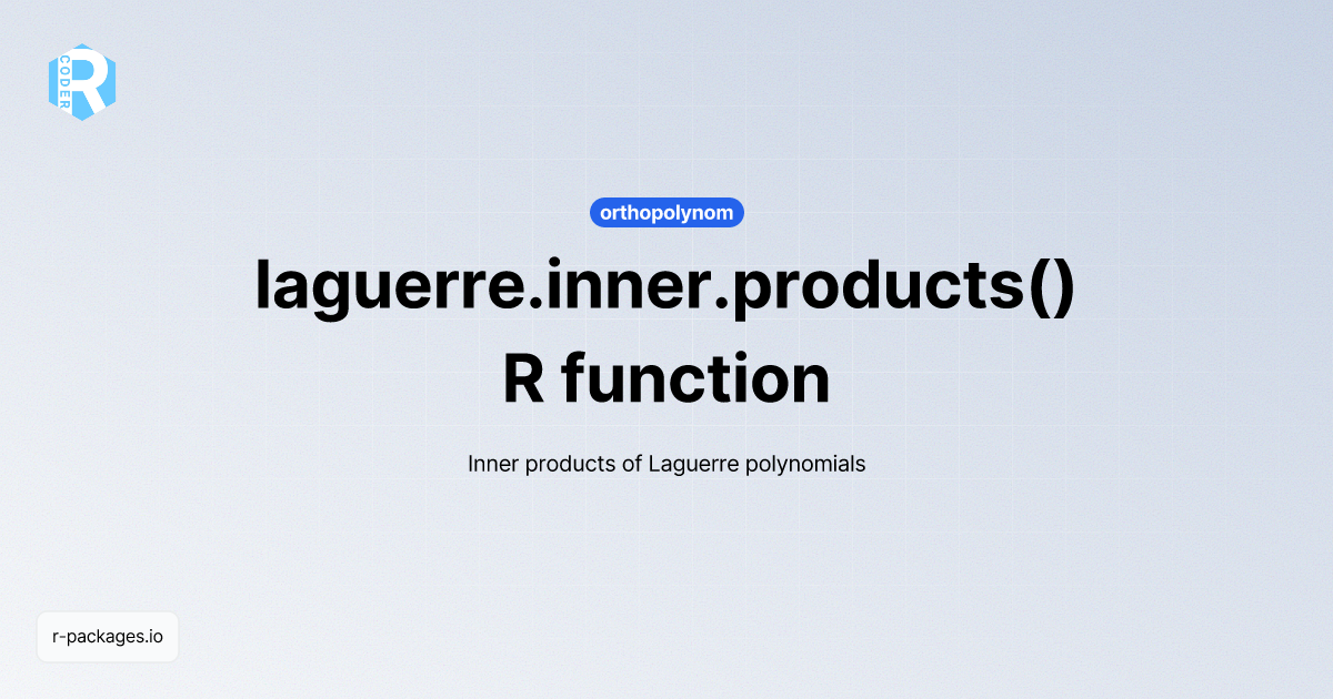 laguerre.inner.products() R function from [orthopolynom] | R PACKAGES