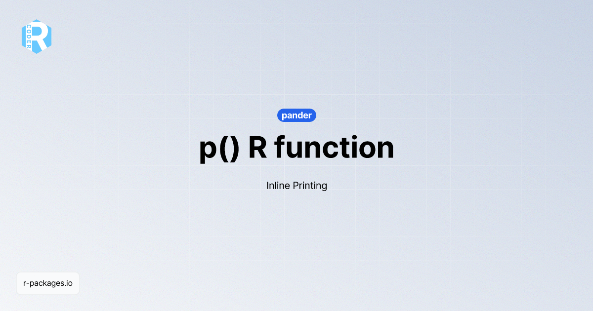 p() R function from [pander] | R PACKAGES