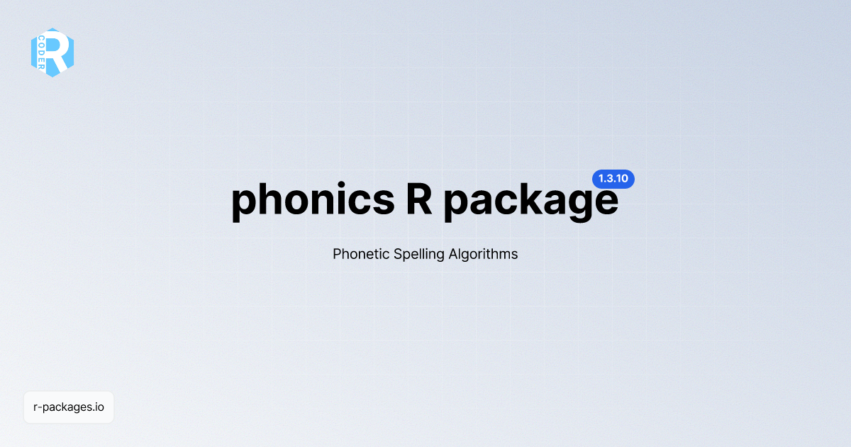 phonics R package [Documentation] | R PACKAGES