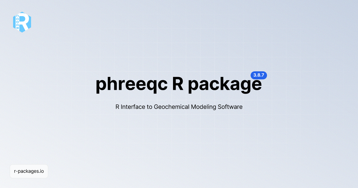 phreeqc R package [Documentation] | R PACKAGES
