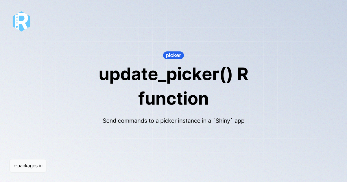 Updatepicker R Function From Picker R Packages