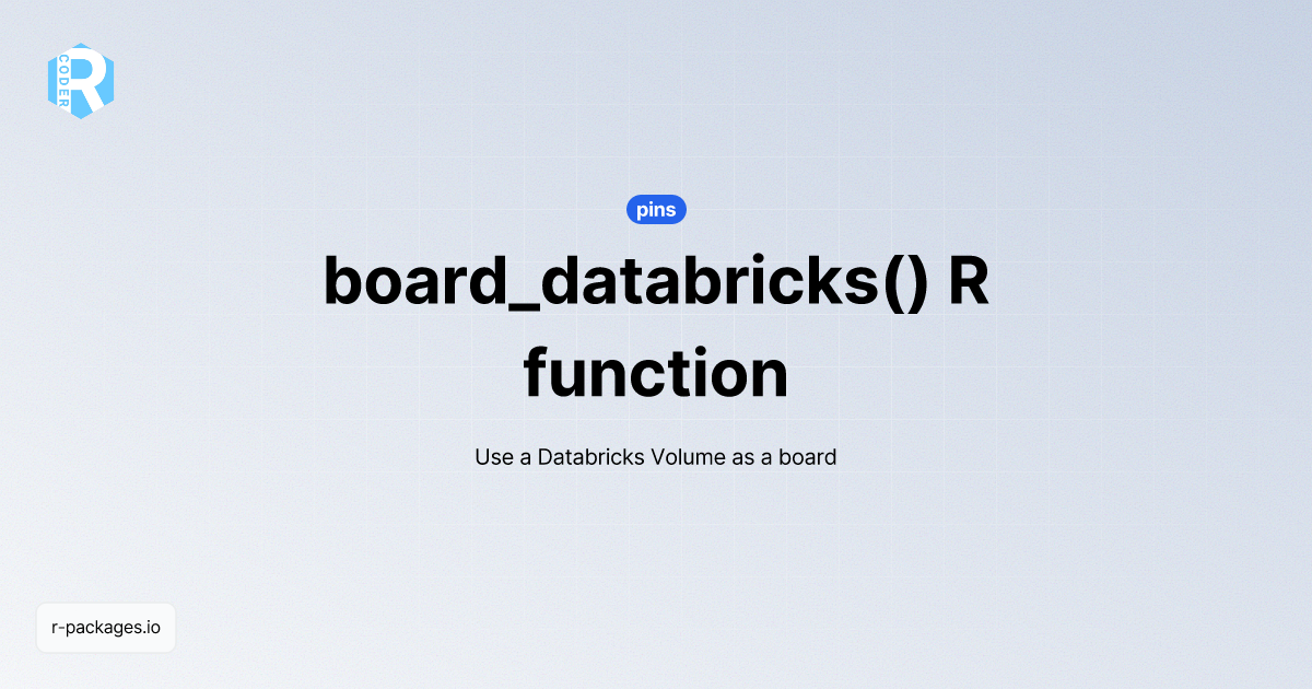board_databricks() R function from [pins] | R PACKAGES