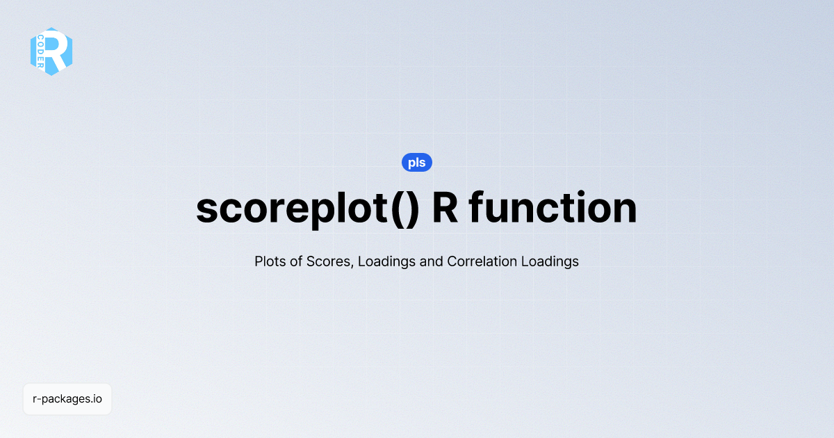 scoreplot() R function from [pls] | R PACKAGES