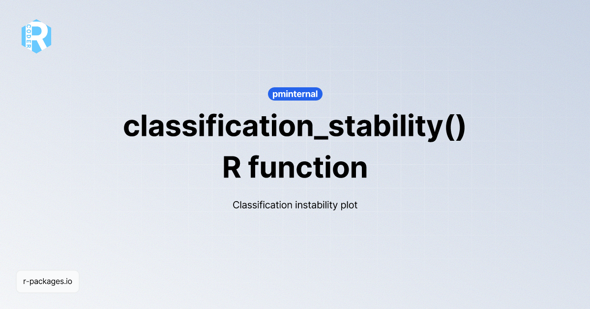 classification_stability() R function from [pminternal] | R PACKAGES