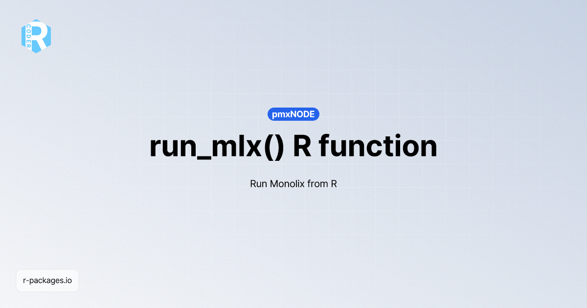 run_mlx() R function from [pmxNODE] | R PACKAGES