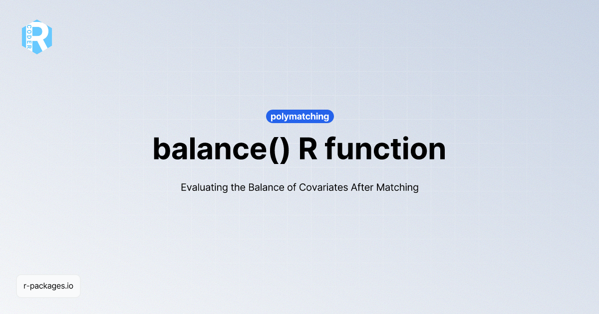 balance() R function from [polymatching] | R PACKAGES