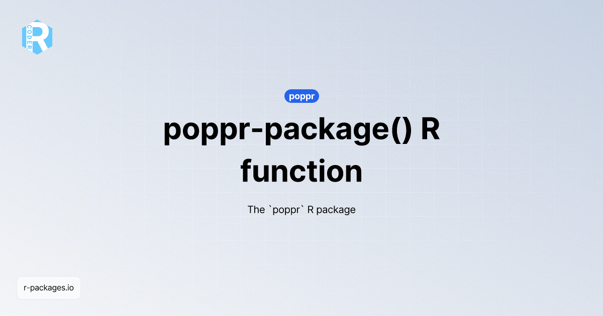 poppr-package() R function from [poppr] | R PACKAGES