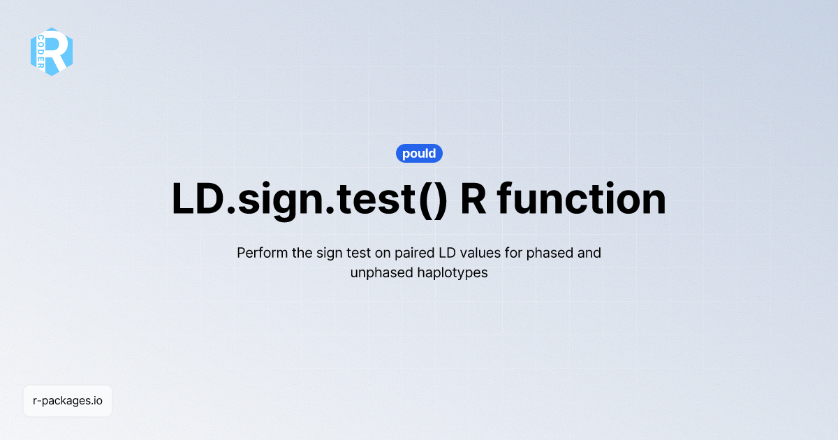 LD.sign.test() R function from [pould] | R PACKAGES