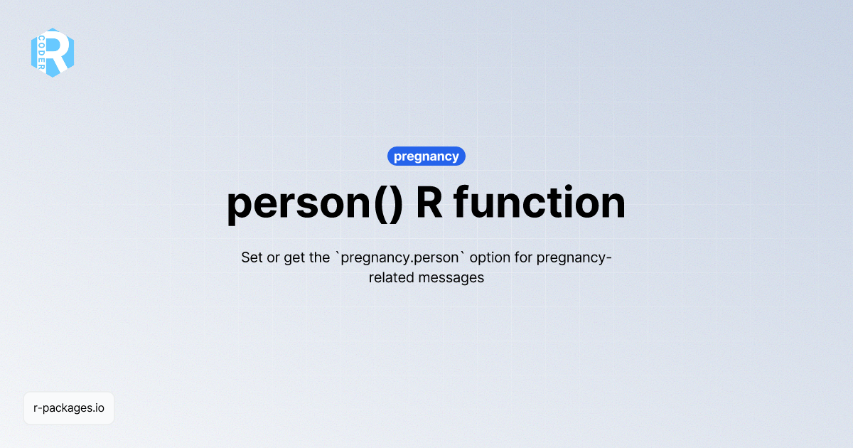 person() R function from [pregnancy] | R PACKAGES