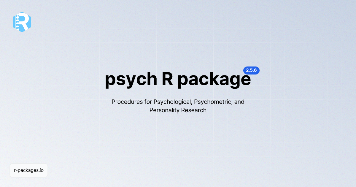 psych R package [Documentation] | R PACKAGES