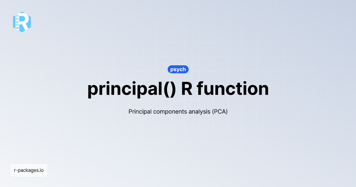 principal() R function from [psych] | R PACKAGES