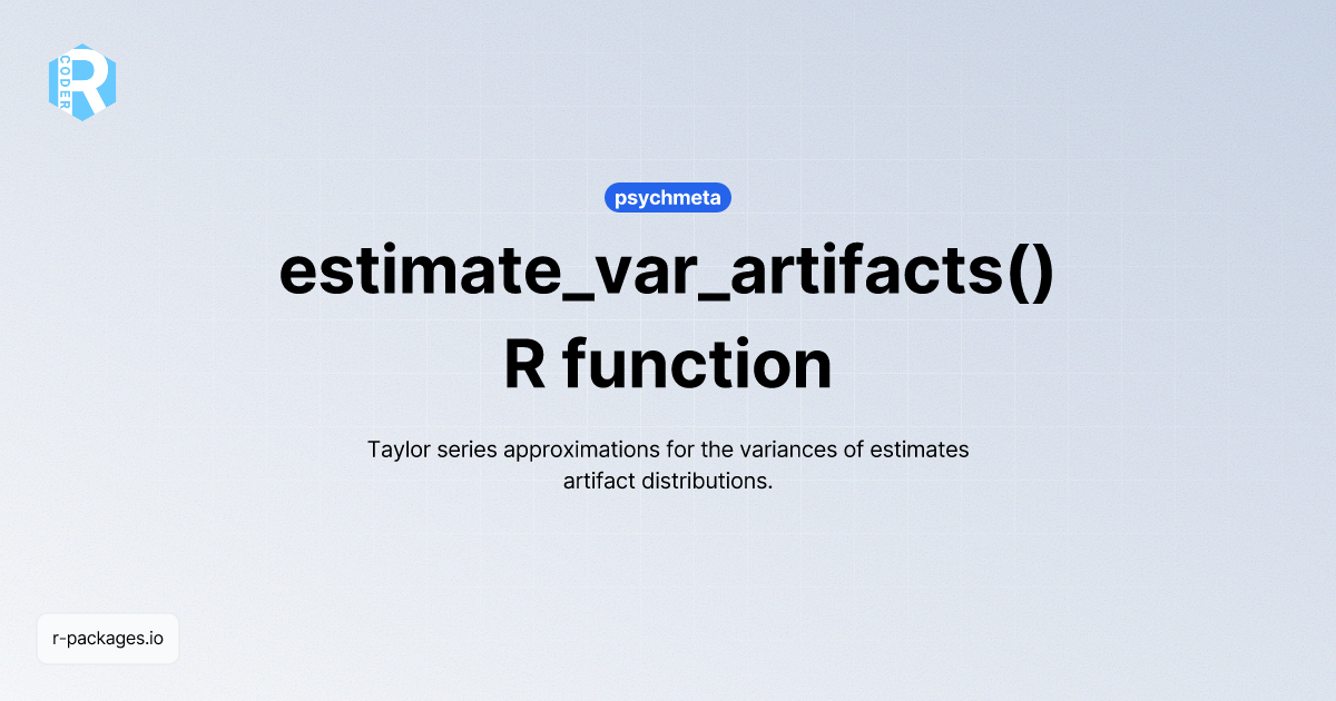 estimate_var_artifacts() R function from [psychmeta] | R PACKAGES