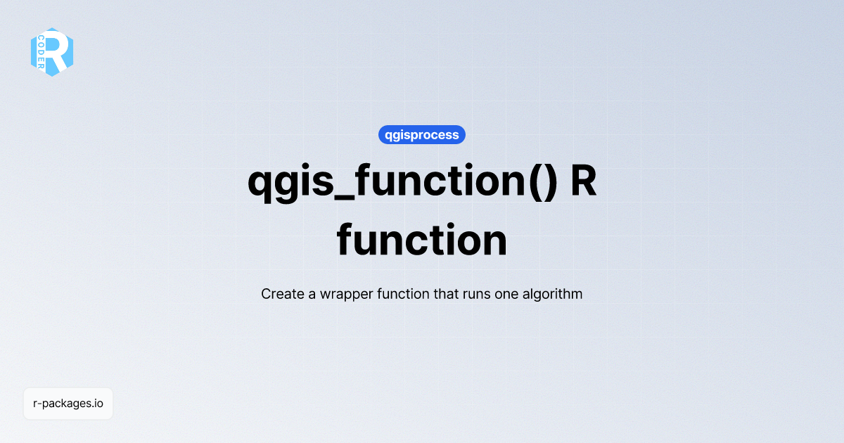 Qgisfunction R Function From Qgisprocess R Packages 0225
